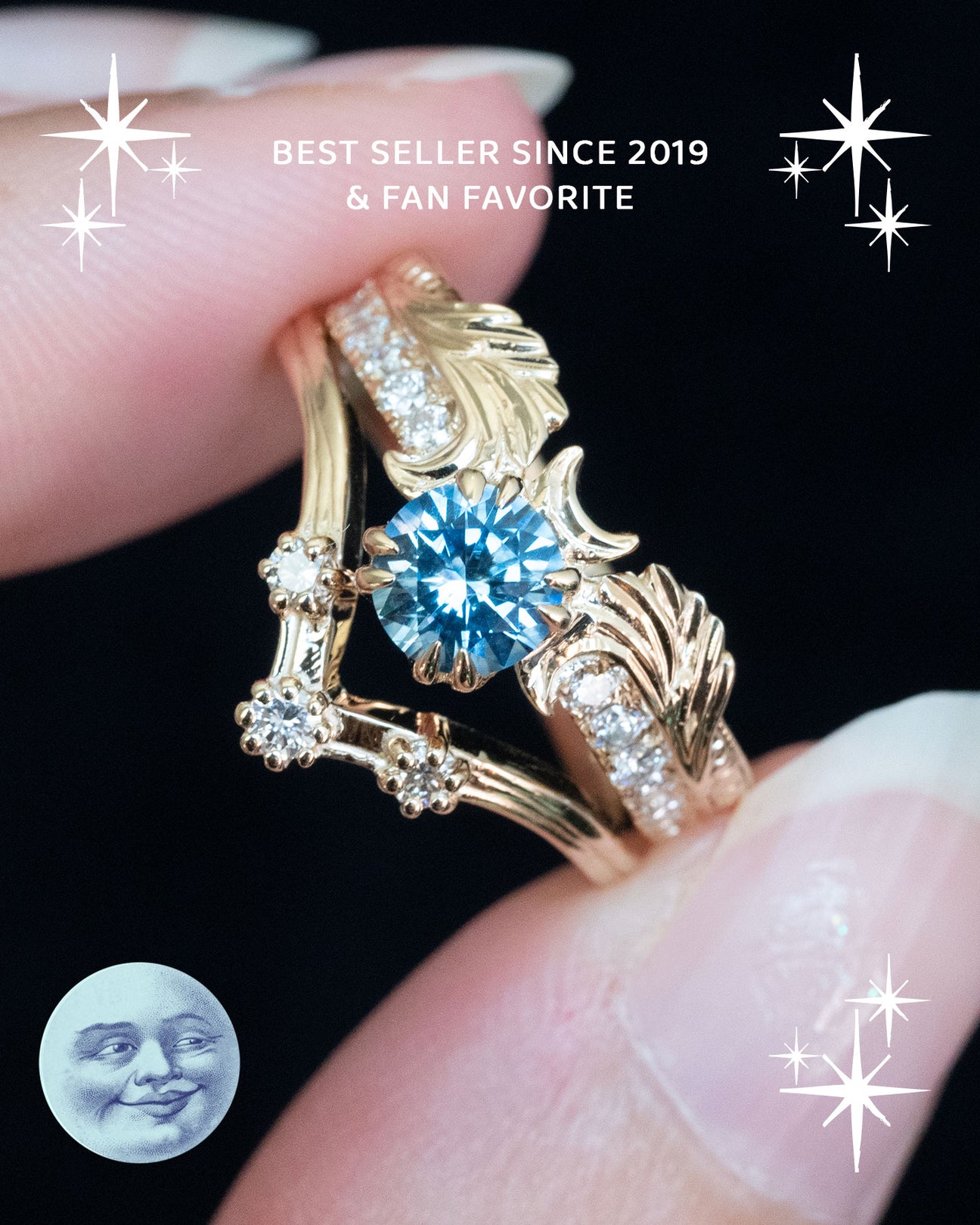 Phantom Guardian: Dark Ocean Teal Sapphire Diamond Ring – Sermez.com