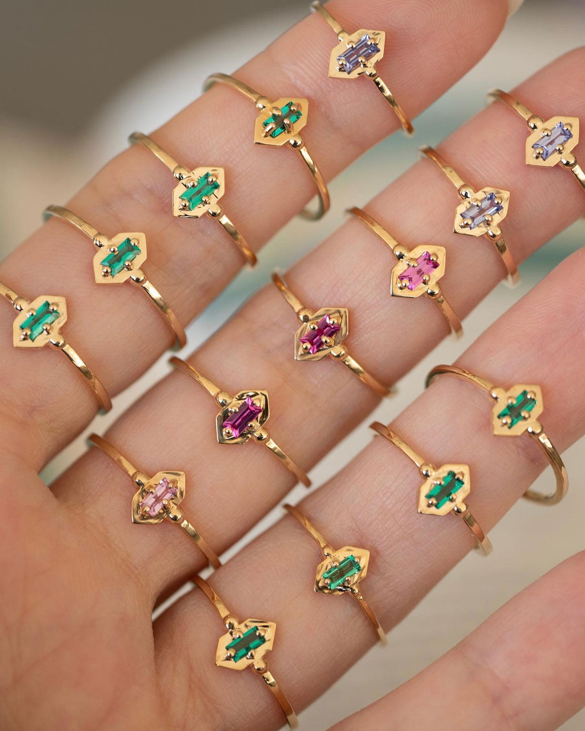 Lucky Elixir Green Emerald Baguette Ring – Sermez.com